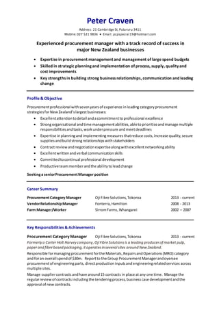 CV - Peter Craven | DOCX