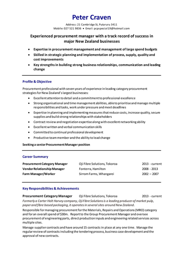 CV - Peter Craven | DOCX