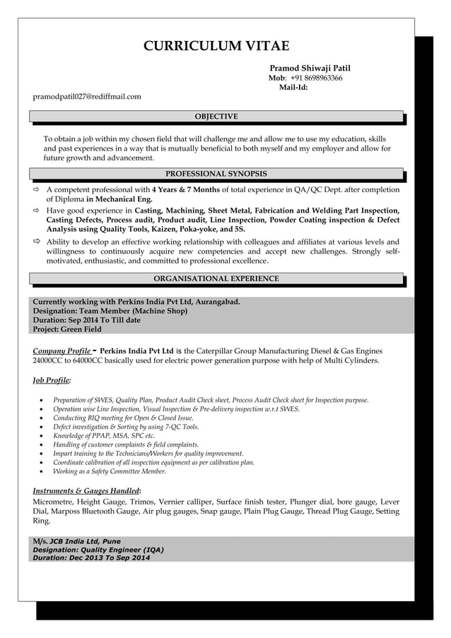 Pramod_Resume | DOC | Automotive Industry | Industries