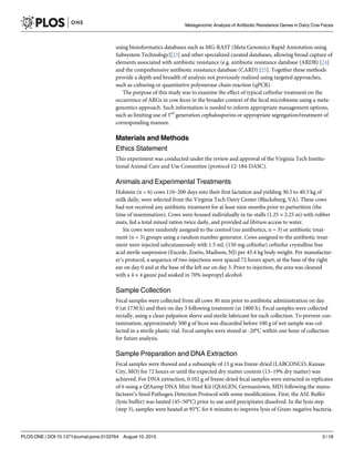 Metagenomic Analysis of Antibiotic Resistance Genes in Dairy Cow Feces ...
