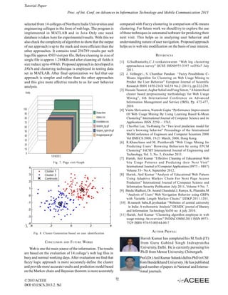 Advance Clustering Technique Based on Markov Chain for Predicting Next User Movement | PDF