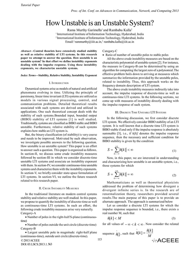 How Unstable is an Unstable System | PDF