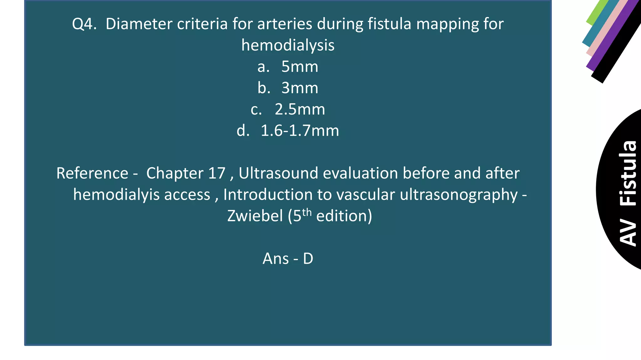 Role of USG in A-V fistula assessment | PPTX