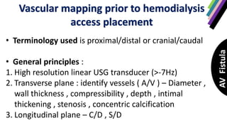 Role of USG in A-V fistula assessment | PPTX
