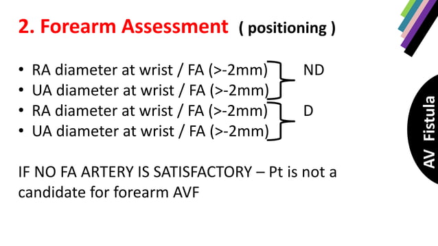 Role of USG in A-V fistula assessment | PPTX