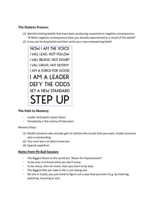 Notes from Attending Unleash The Power Within (UPW) @Singapore 2018 | PDF