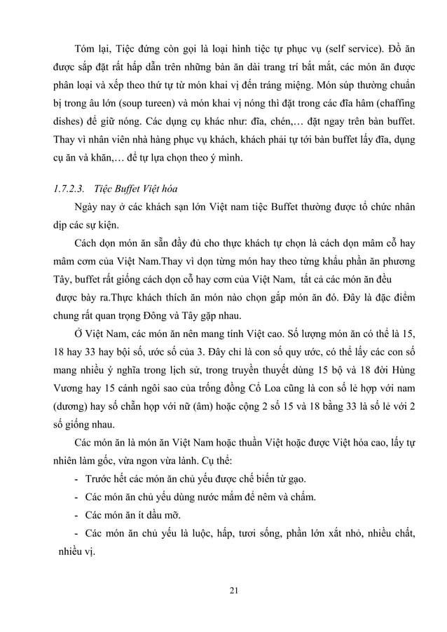 BÀI GIẢNG QUẢN TRỊ CÁC LOẠI TIỆC | PDF