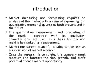 measures and forecasting marketing | PPT