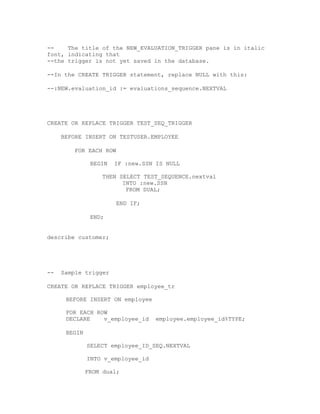 Triggers-Sequences-SQL | PDF