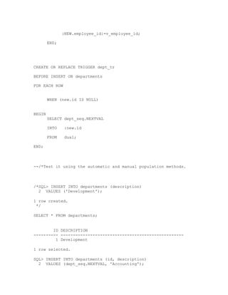 Triggers-Sequences-SQL | PDF
