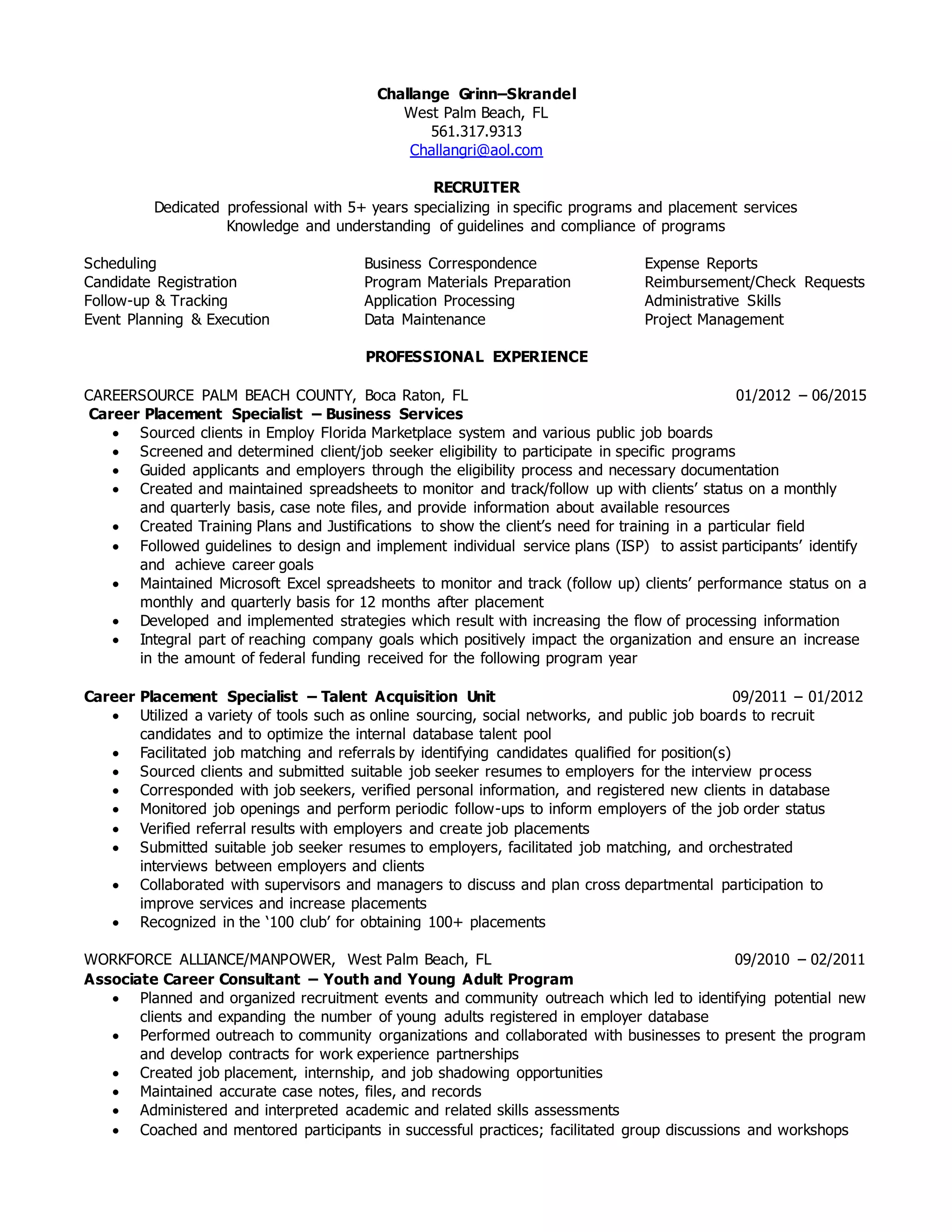Recruiter RESUME | DOCX