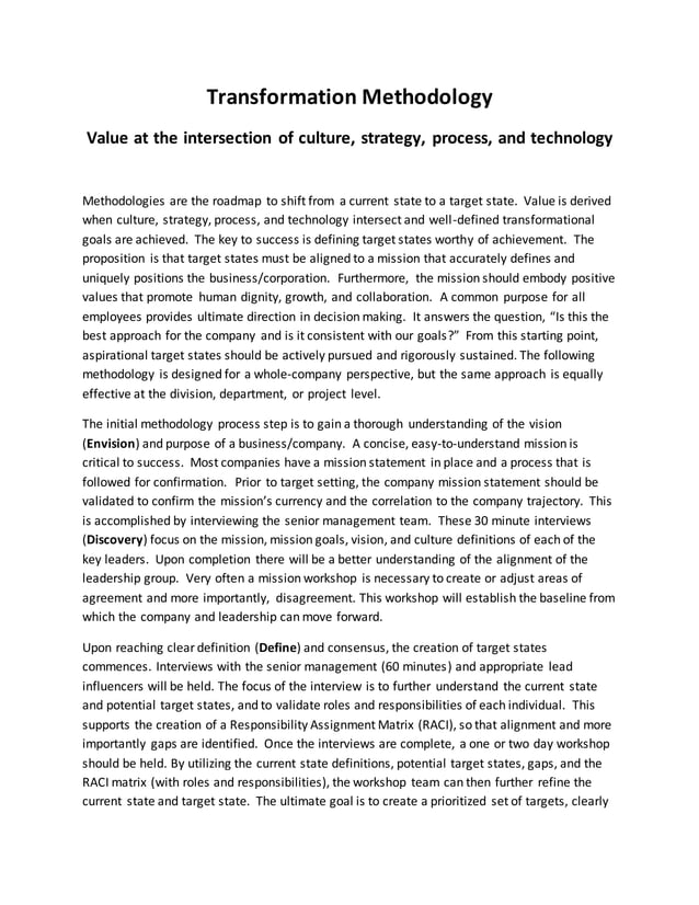 Transformation Methodology | PDF