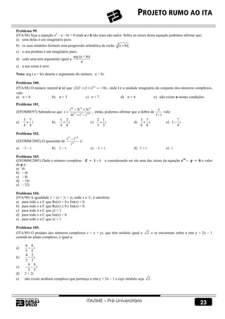 Números Complexos_IME ITA | PDF