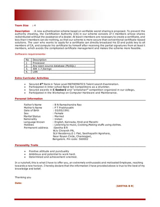 Geetha BR-BTech-Software Engineer-3Years | DOCX | Programming Languages | Computing