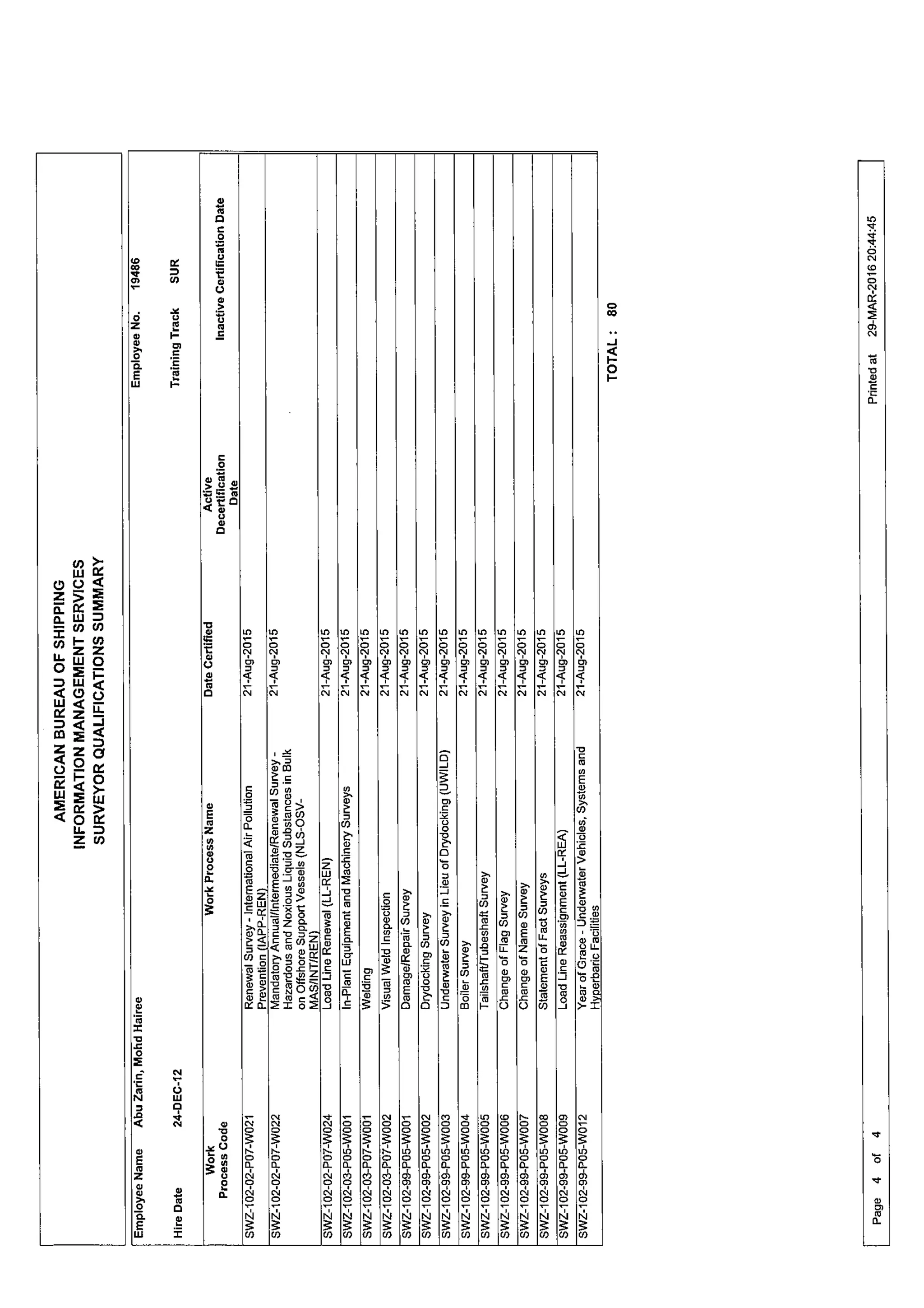 ABS and DNV Internal Qualification Records | PDF