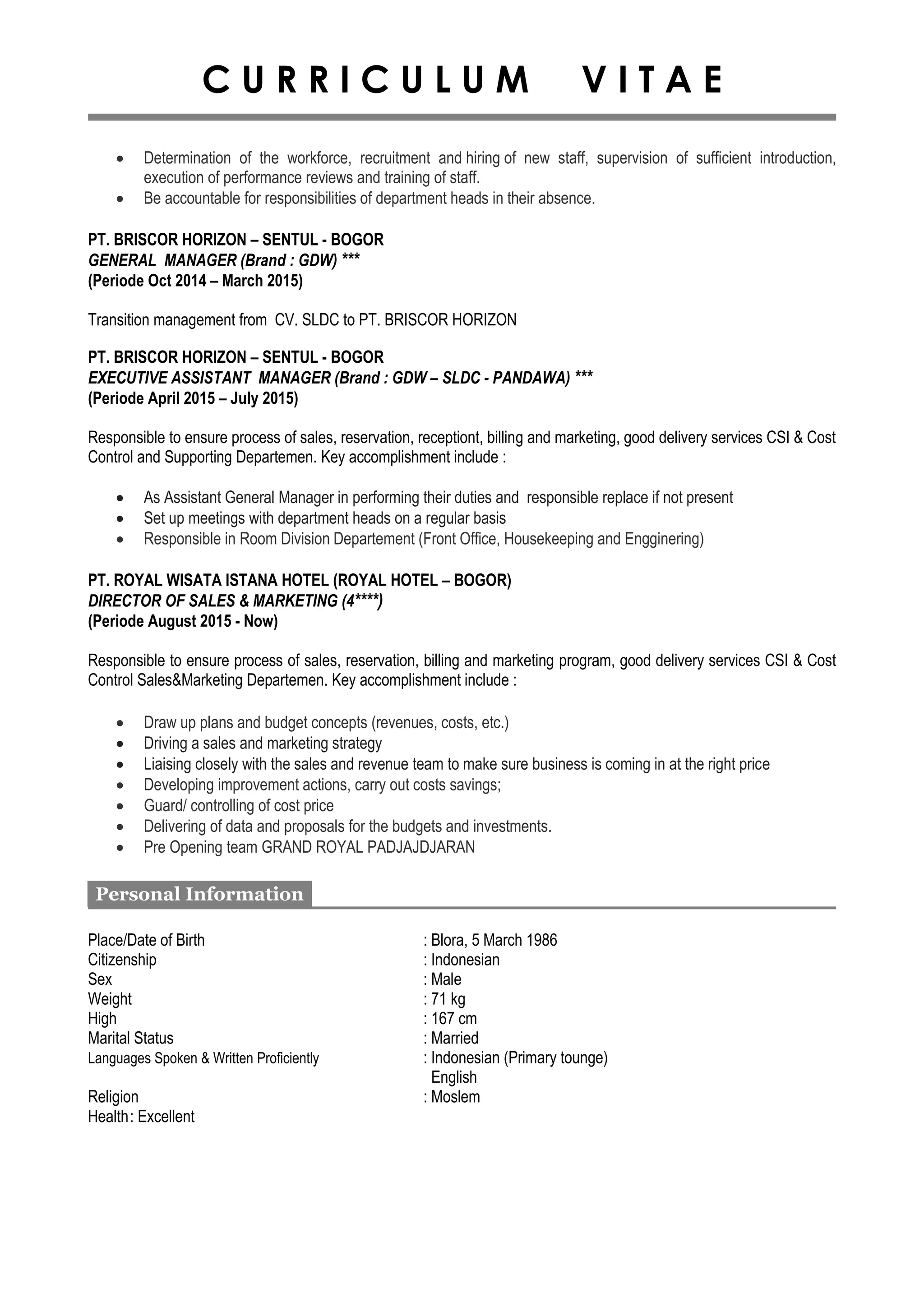 CURRICULUM VITAE 2015 (Oct 2015) | PDF