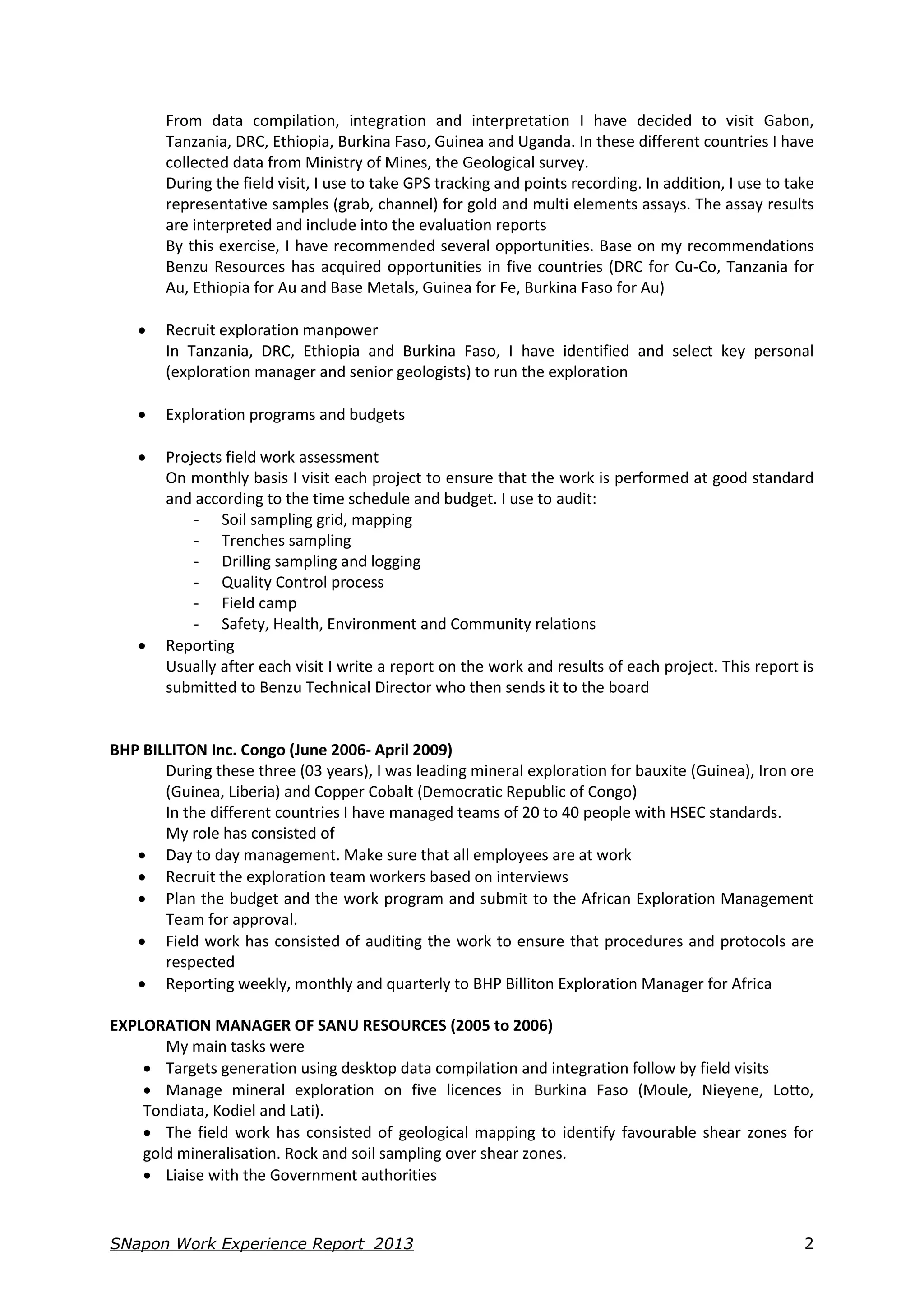 SNapon_Work Experience Report_2015 | PDF