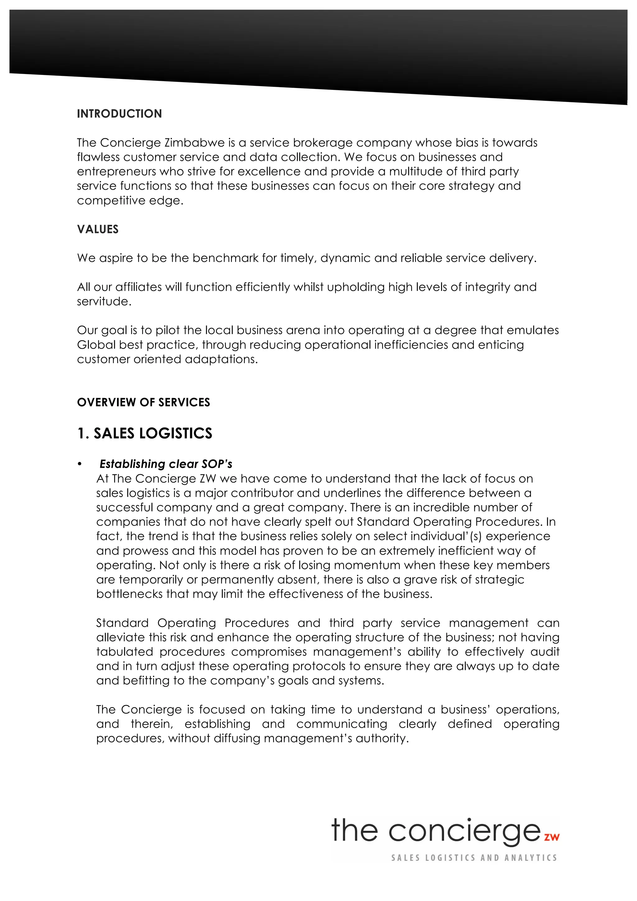 Brief Profile- ConciergeZW | PDF