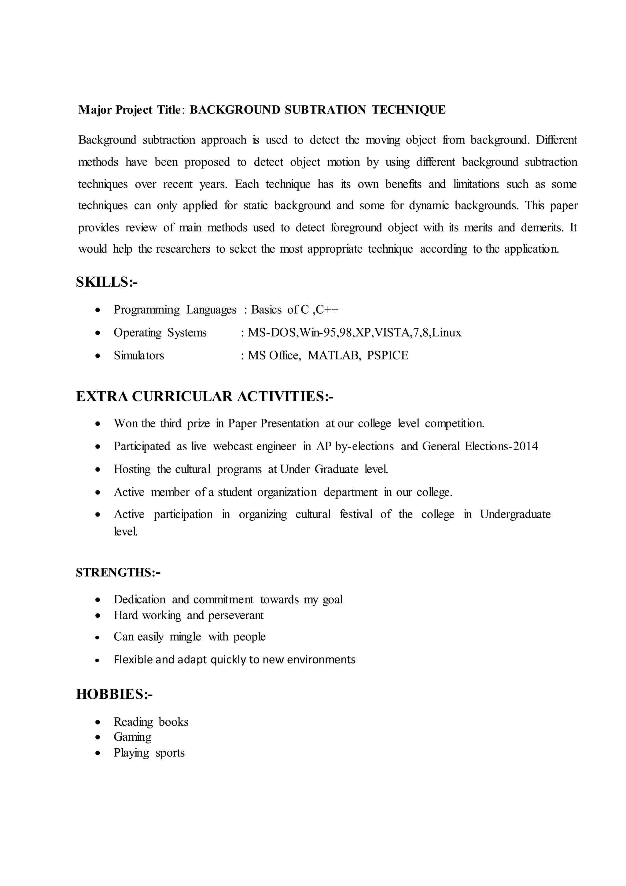 Gayathri resume modified | DOCX | College Education | Education