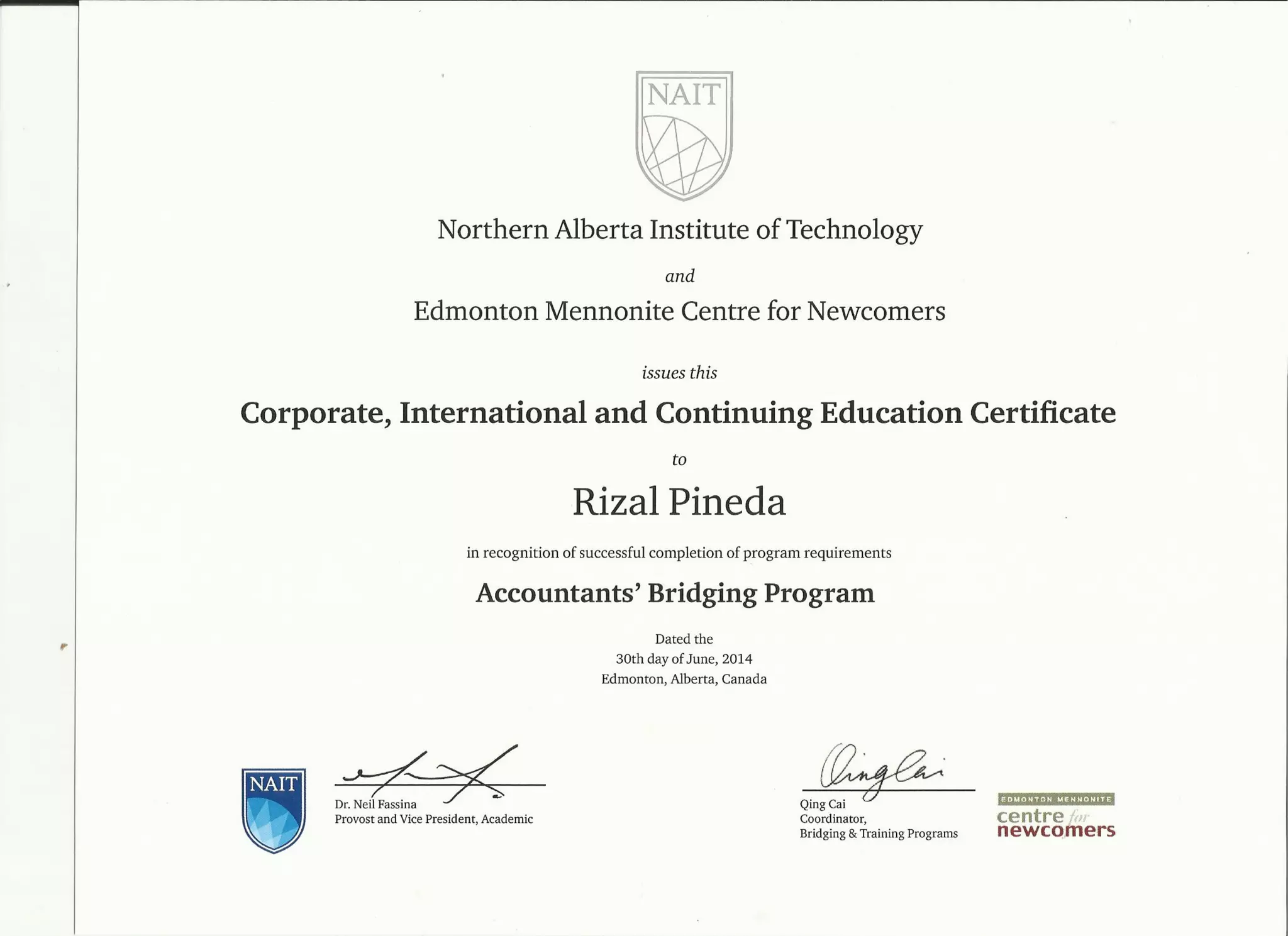 ABP Certificate of Completion | PPT