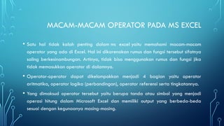 TIK Materi excel untuk anak kelas VII SD | PPTX
