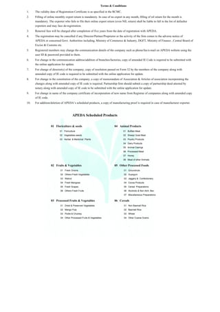 APEDA CERTIFICATE | PDF