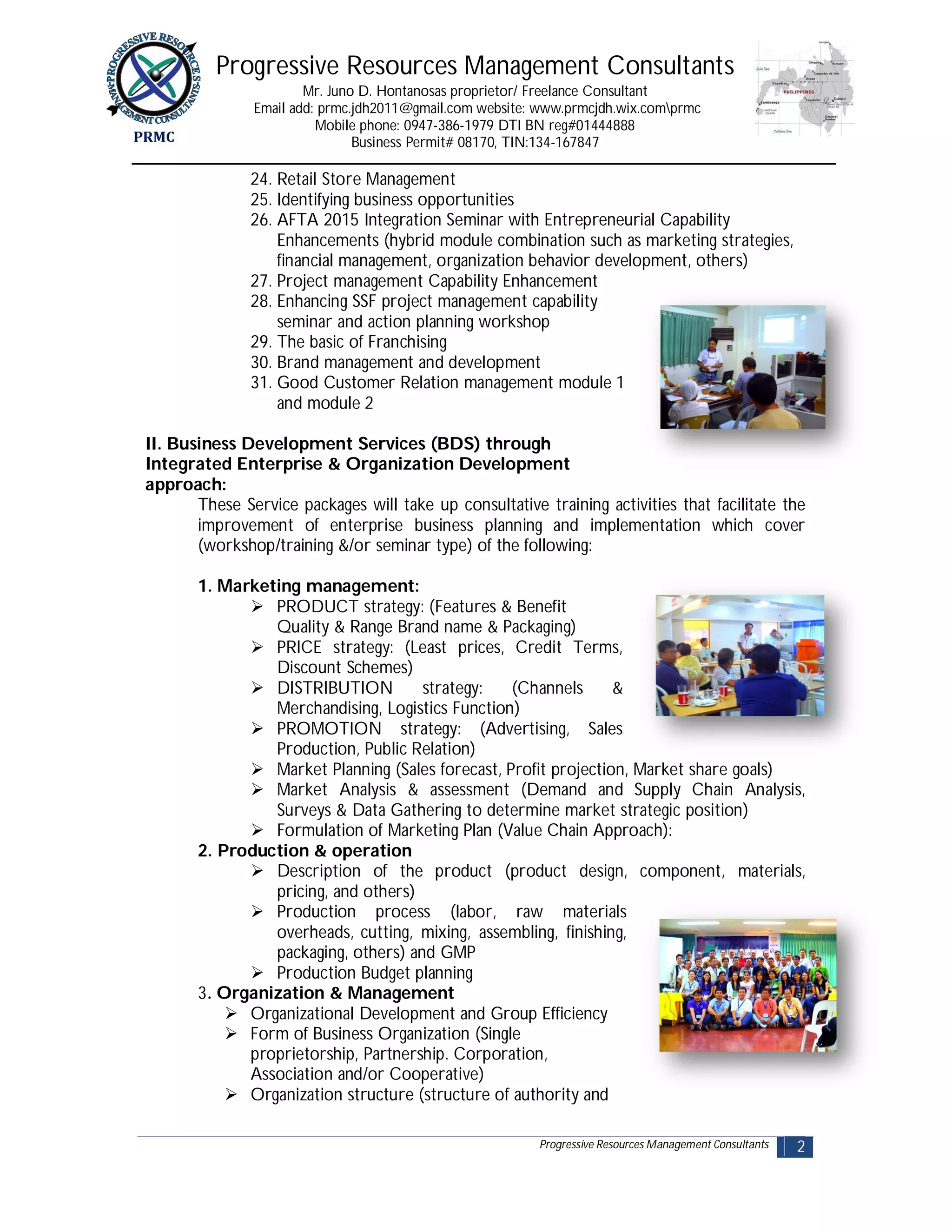 PRMC-BDS list of Modules -Services 2016 | PDF
