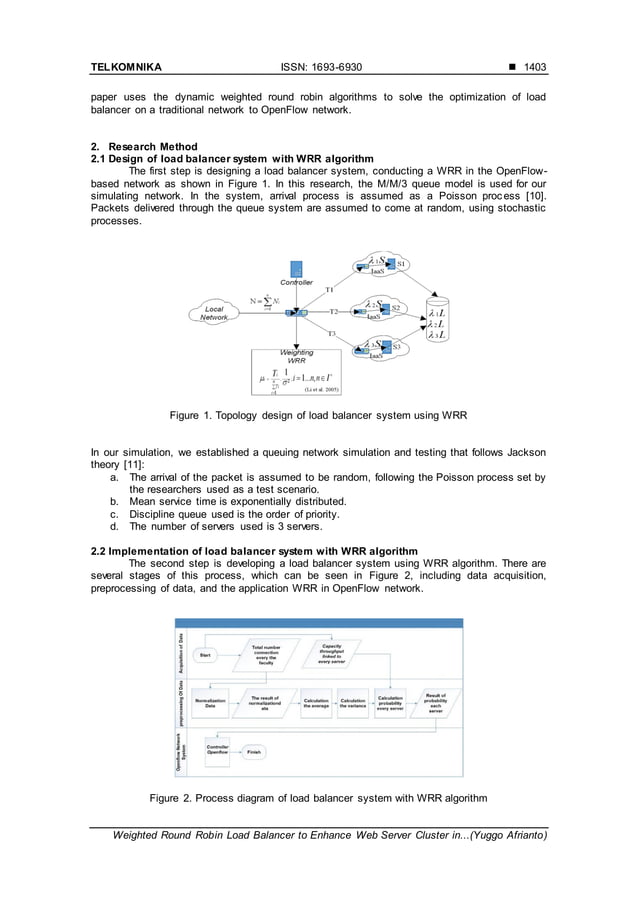 Weighted Round Robin Load Balancer to Enhance Web Server Cluster in OpenFlow Networks | PDF