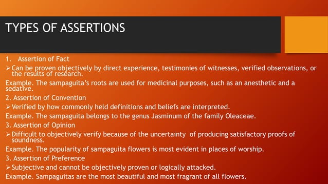 ASSERTIONS AND IT'S TYPE'S OF ASSERTIONS | PPT