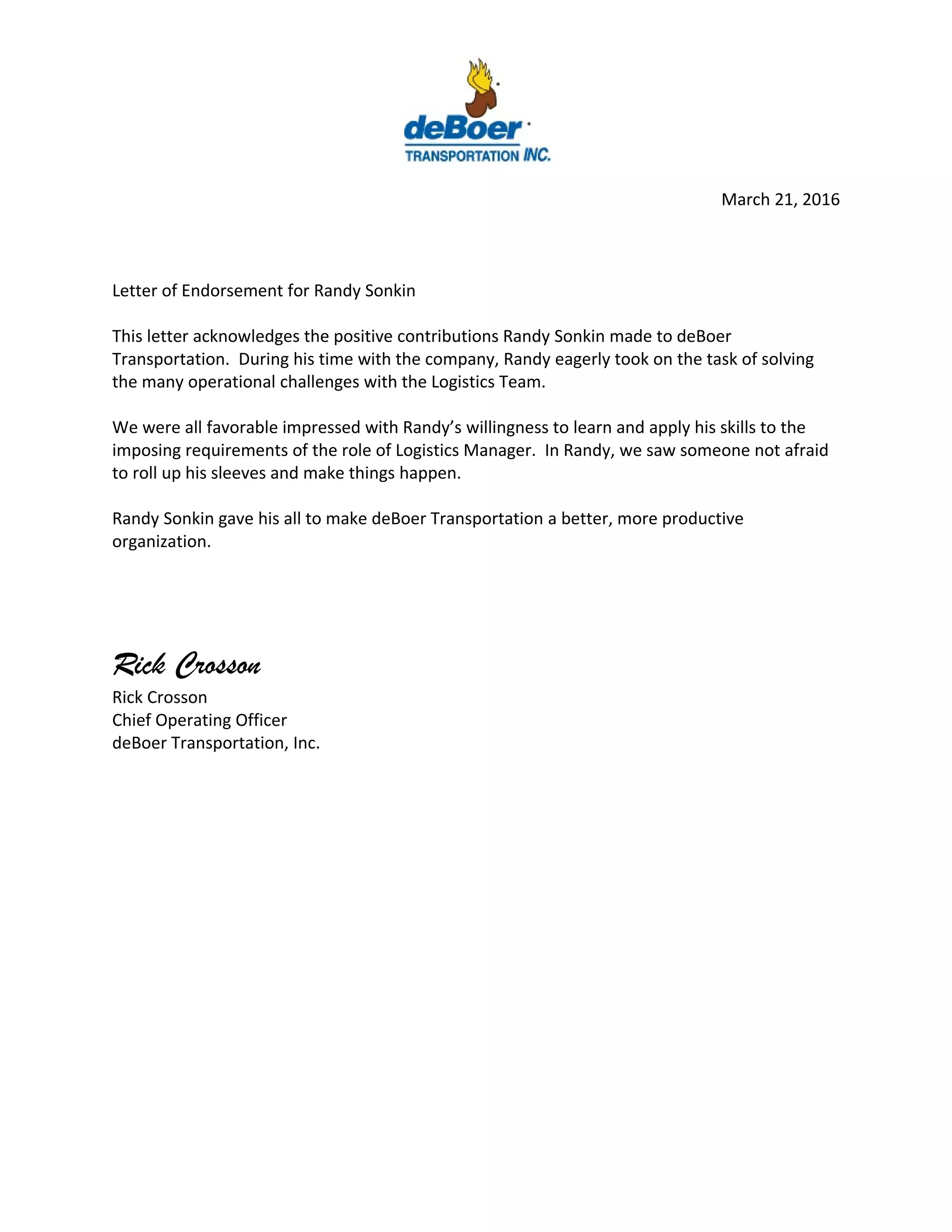 DEBOER TRANSPORTATION | DOC