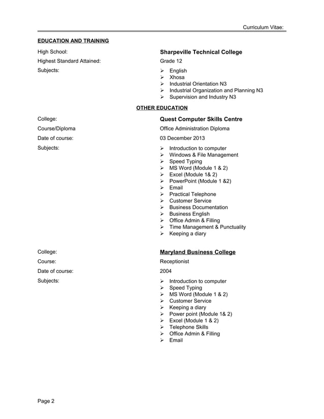 LULEKA PERSONAL DETAILS (222) | PDF