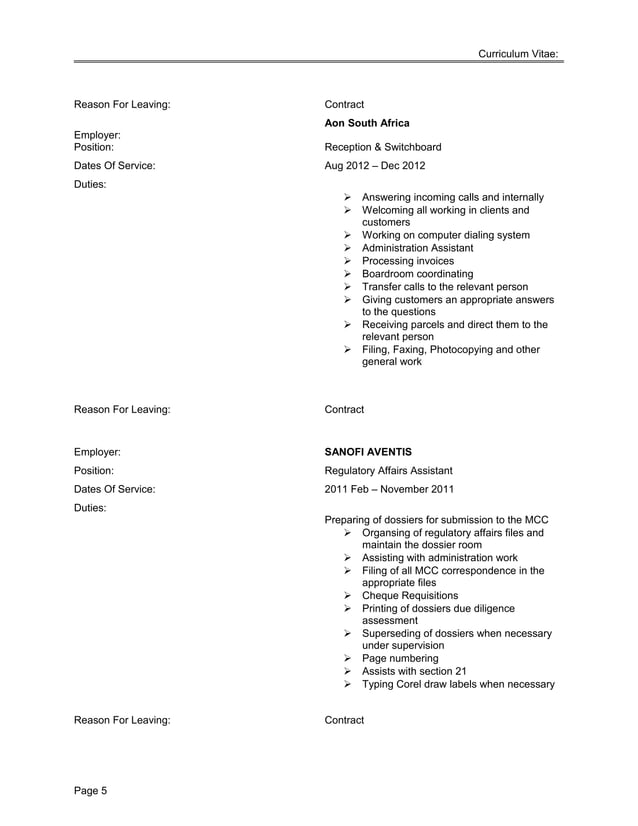 LULEKA PERSONAL DETAILS (222) | PDF