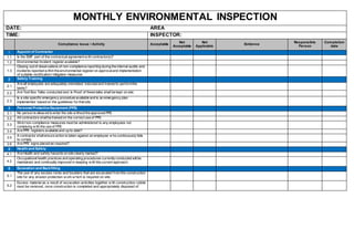 Monthly Environmental Inspection | DOCX