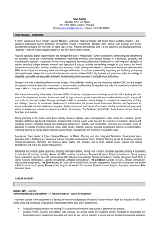 Peter_Nizette_CV_RT_Community_2015 | PDF | Africa Travel | Travel Locations