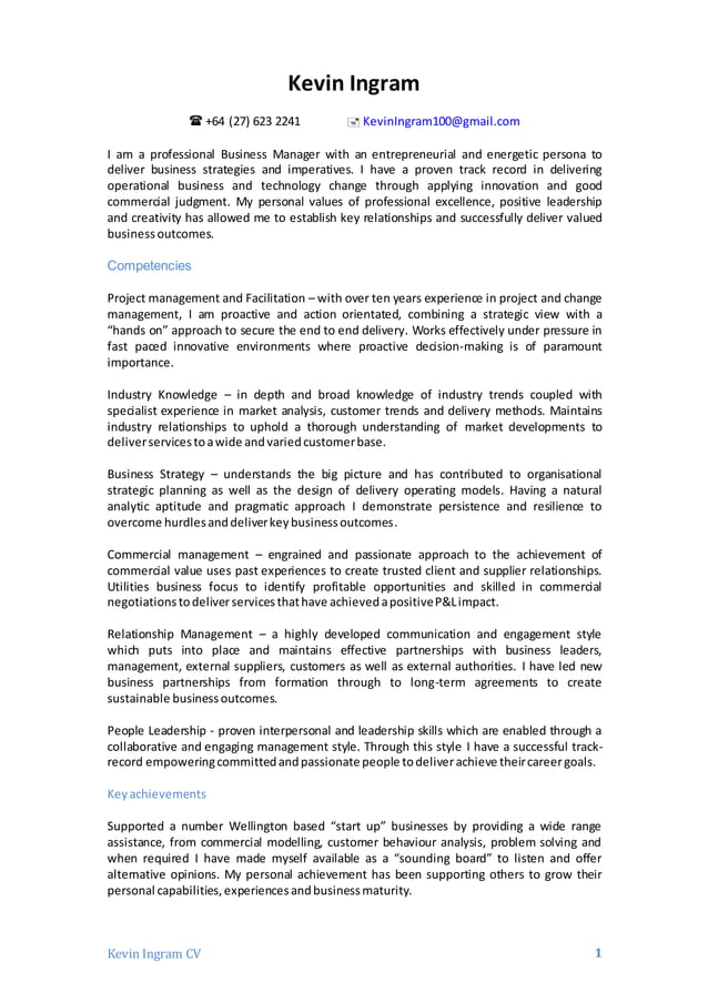 Kevin Ingram CV | DOCX