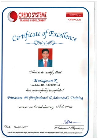 Murugesan R_P6_Certificate | PDF