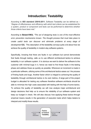 Quality Attribute: Testability | PDF