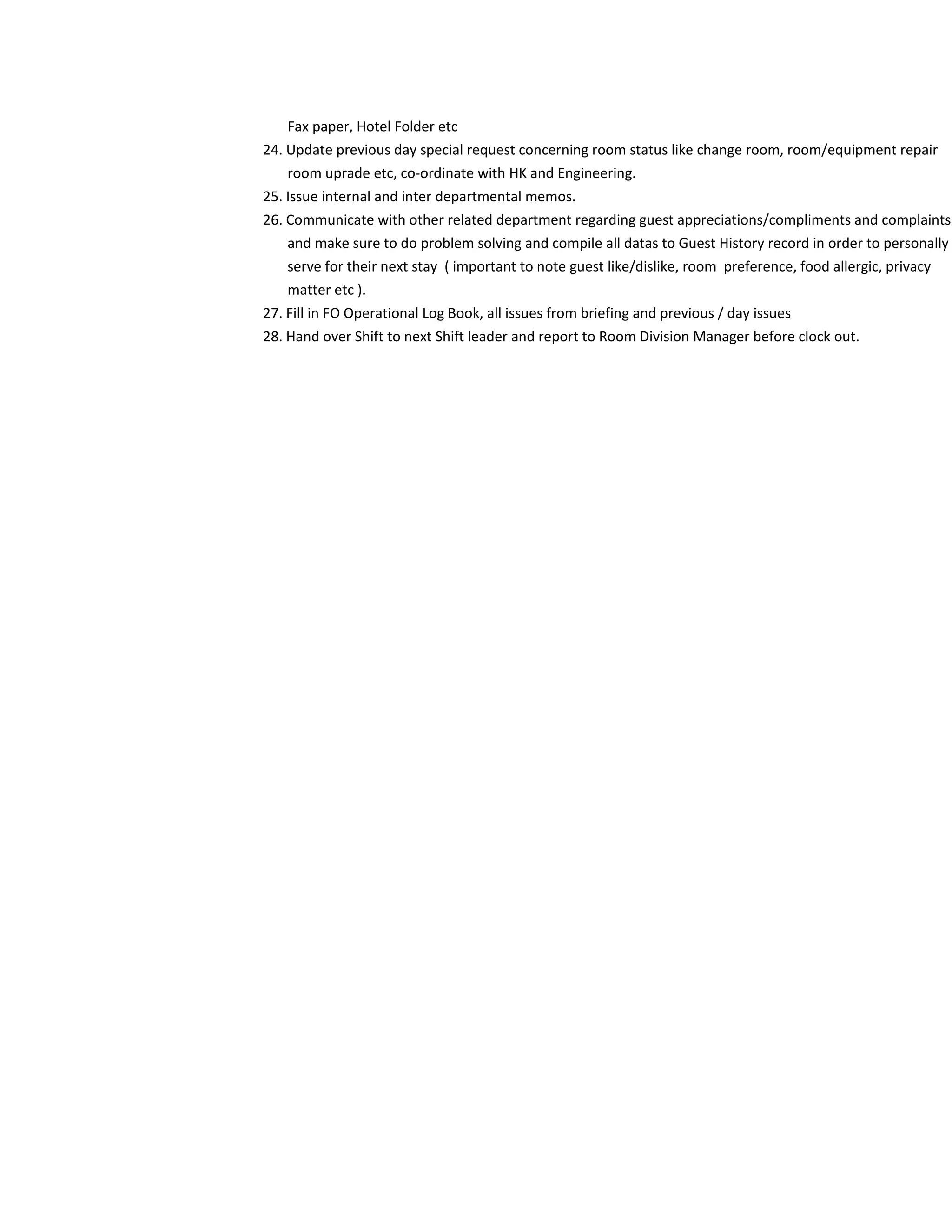 JOB DESCRIPTION FOM | DOC