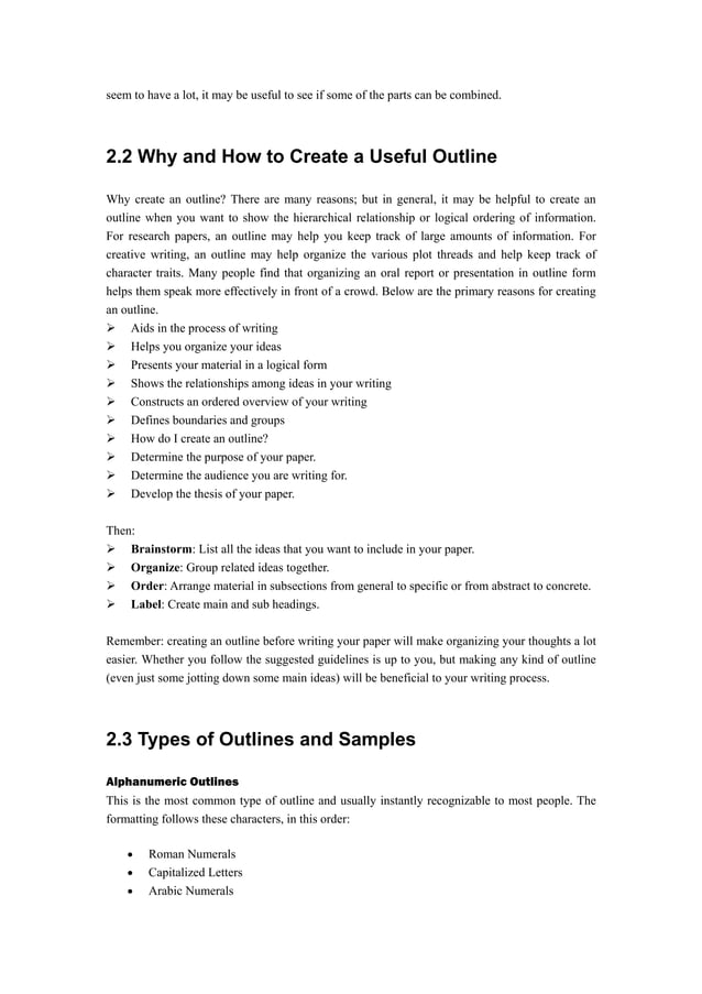 2. Developing an Outline | PDF
