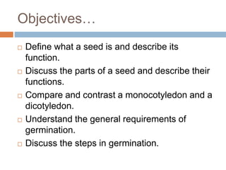 Parts of a seed in its Germination a PPT | PPT
