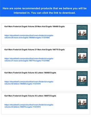Karl Marx Frederick Engels Volume 23 Mark And Engels 187174 Engels | PDF