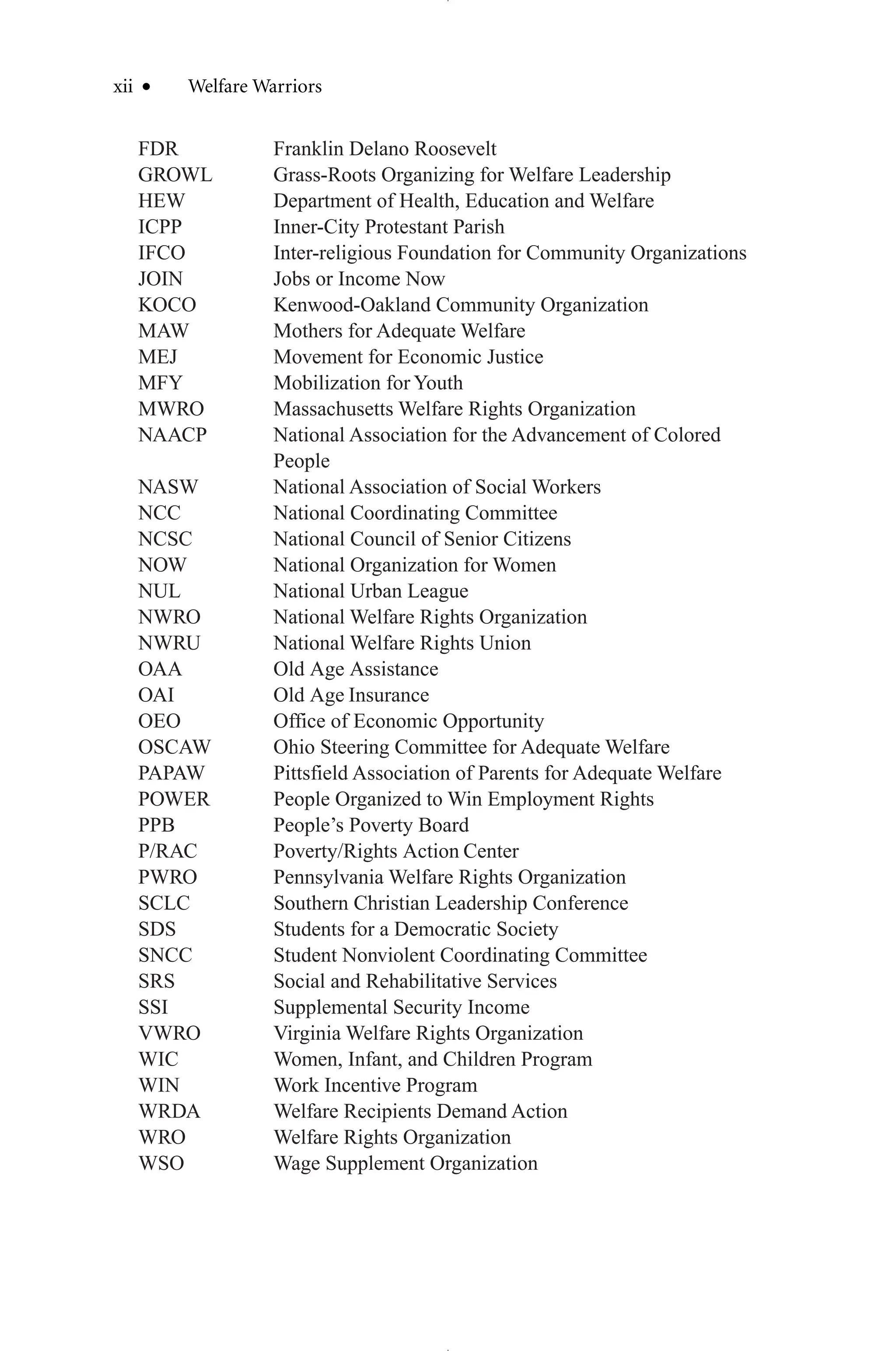 Welfare Warriors The Welfare Rights Movement In The United States ...