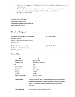 Curriculum Vitae_Guin Carlo Aquino NEW | PDF
