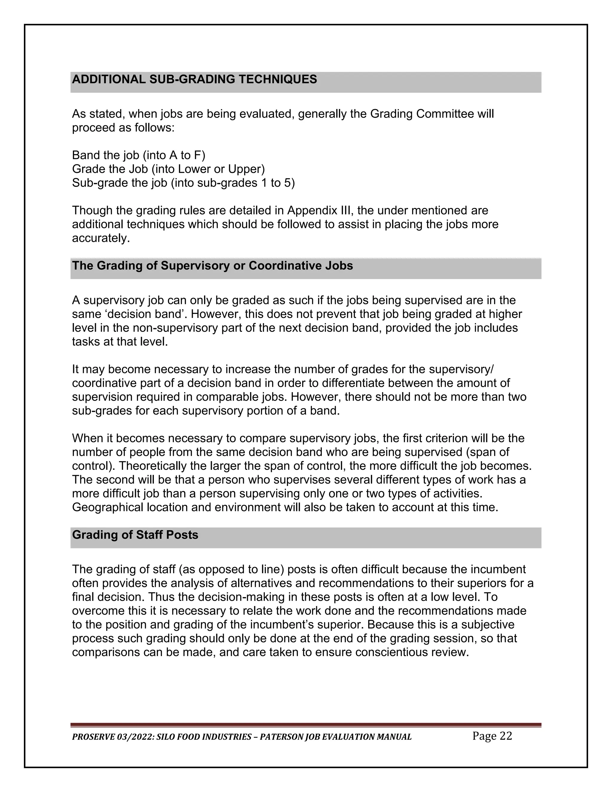 Paterson Framework of Job Evaluation at Workplace | PDF