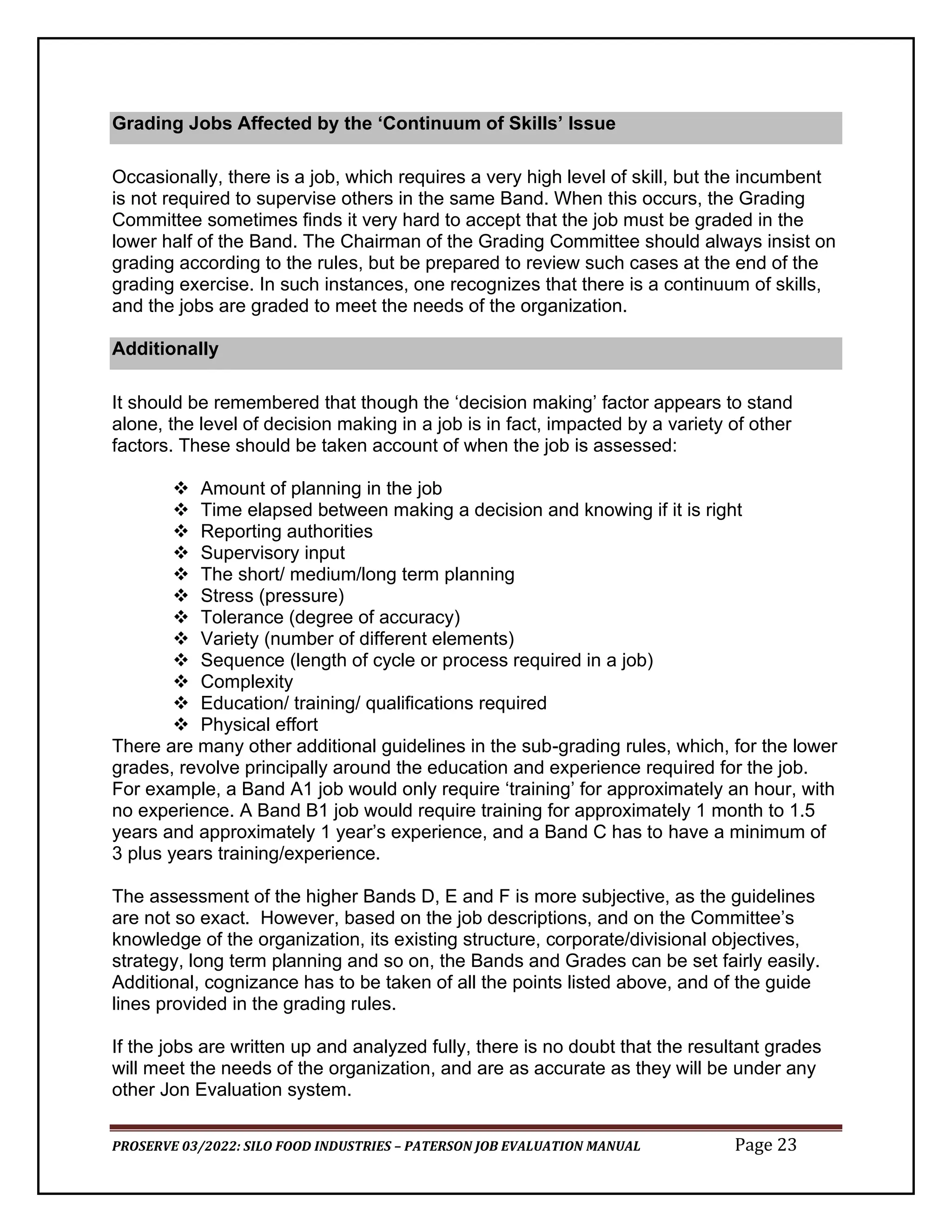 Paterson Framework of Job Evaluation at Workplace | PDF