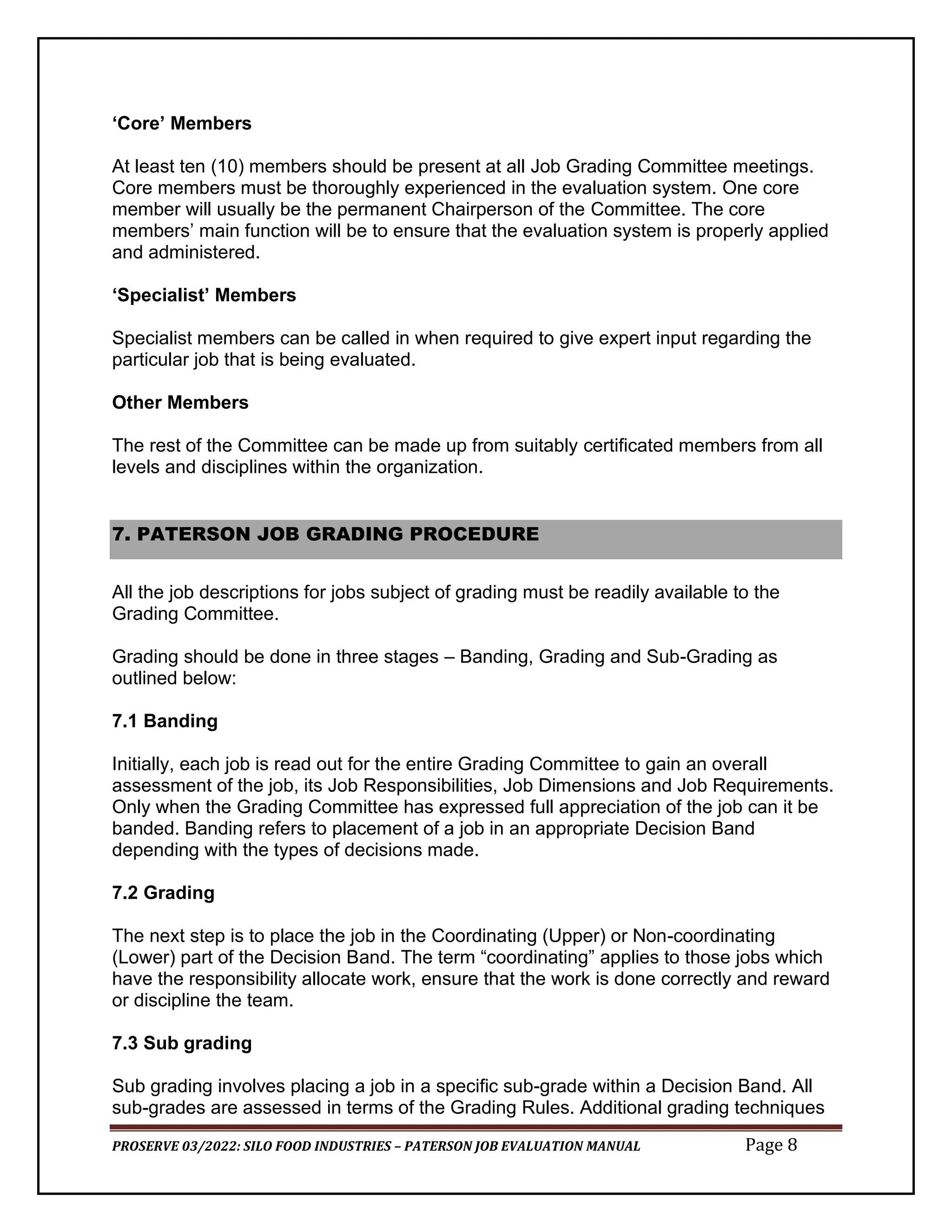 Paterson Framework of Job Evaluation at Workplace | PDF