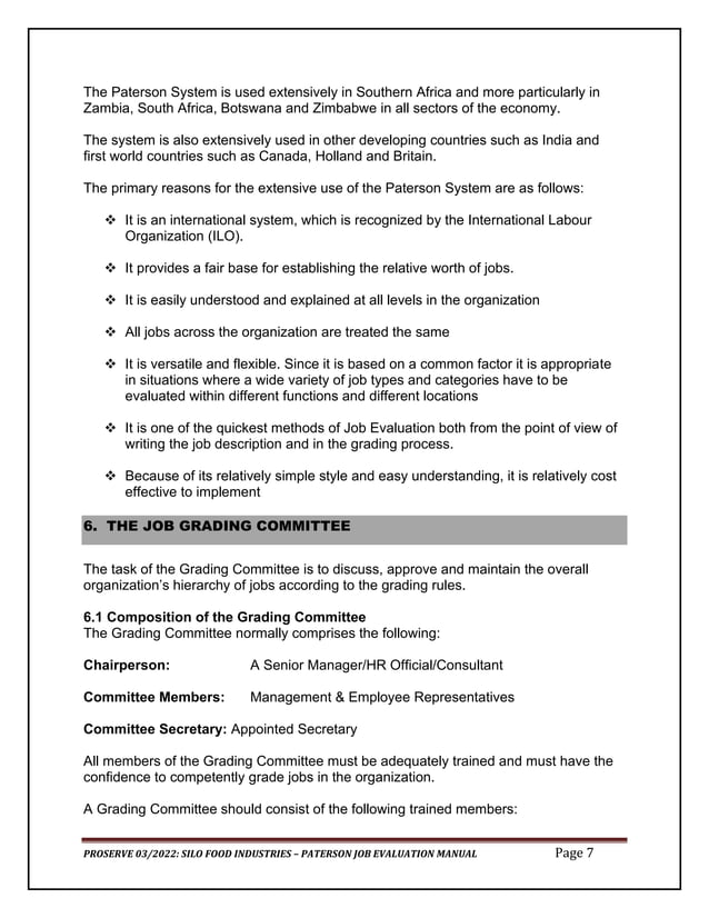 Paterson Framework of Job Evaluation at Workplace | PDF | Resume ...