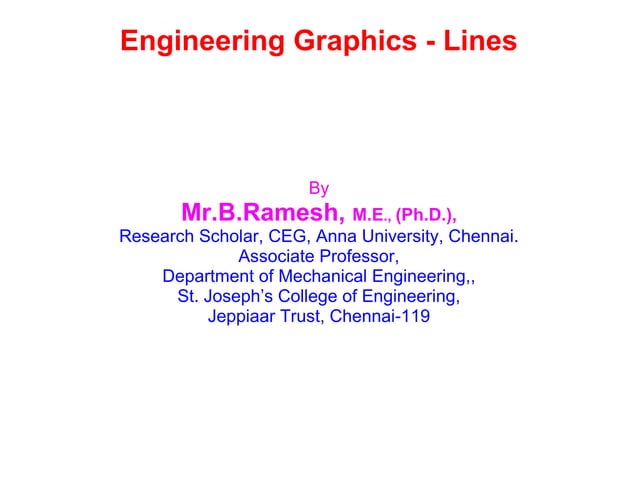 Engineering Graphics-Lines | PPT | Graphics Software | Computer ...