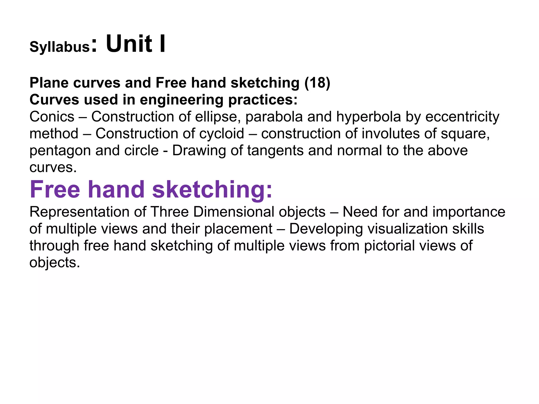 Engineering Graphics-Free Hand sketch | PPT