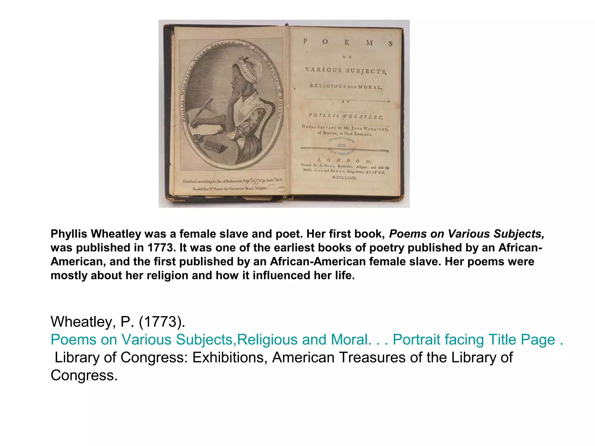 Phillis Wheatley | PPT